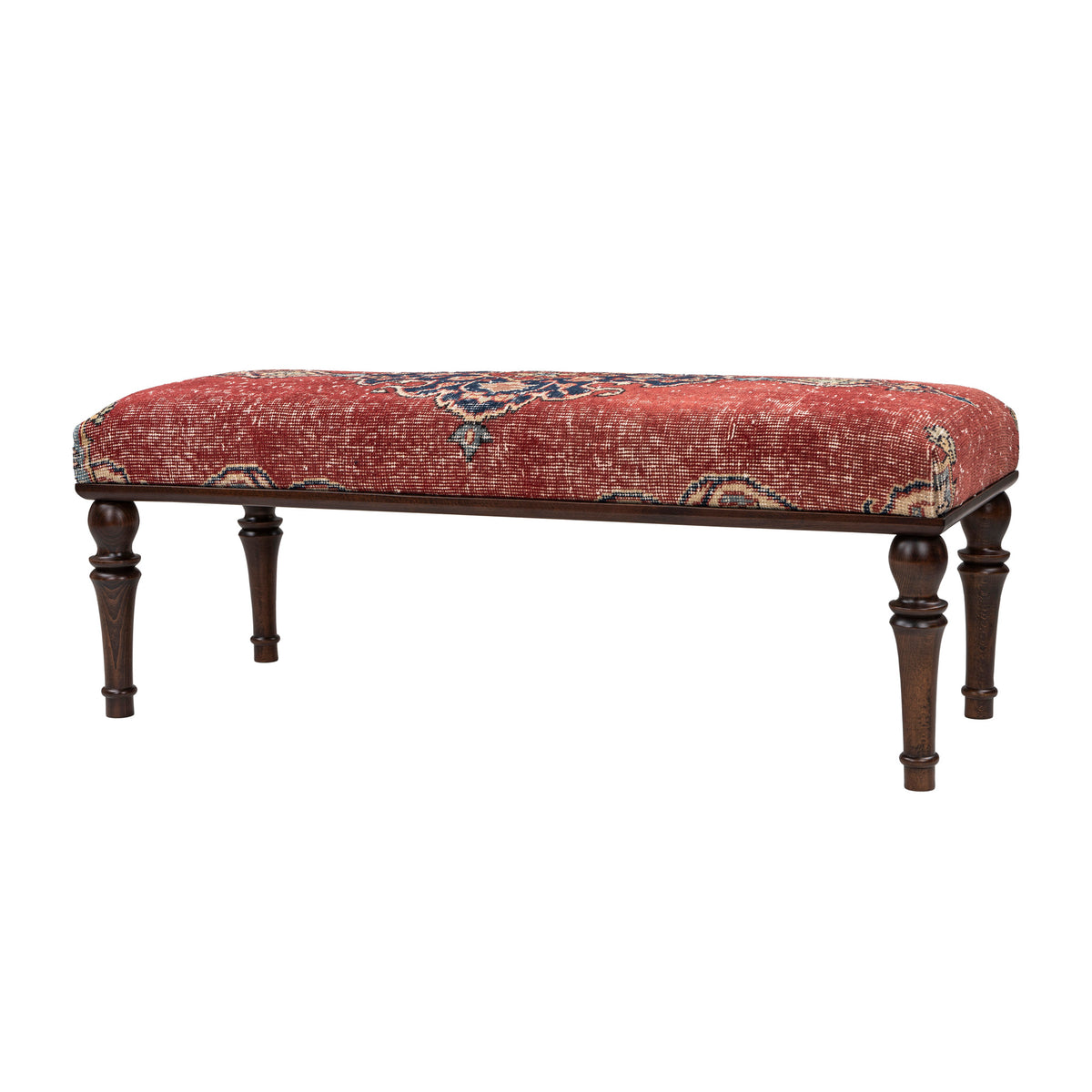 Vintage Rug Upholstered Handmade Wooden Bench – Rugtolia